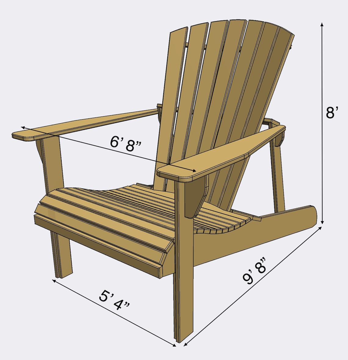 GIANT Adirondack Chair Plans - Etsy