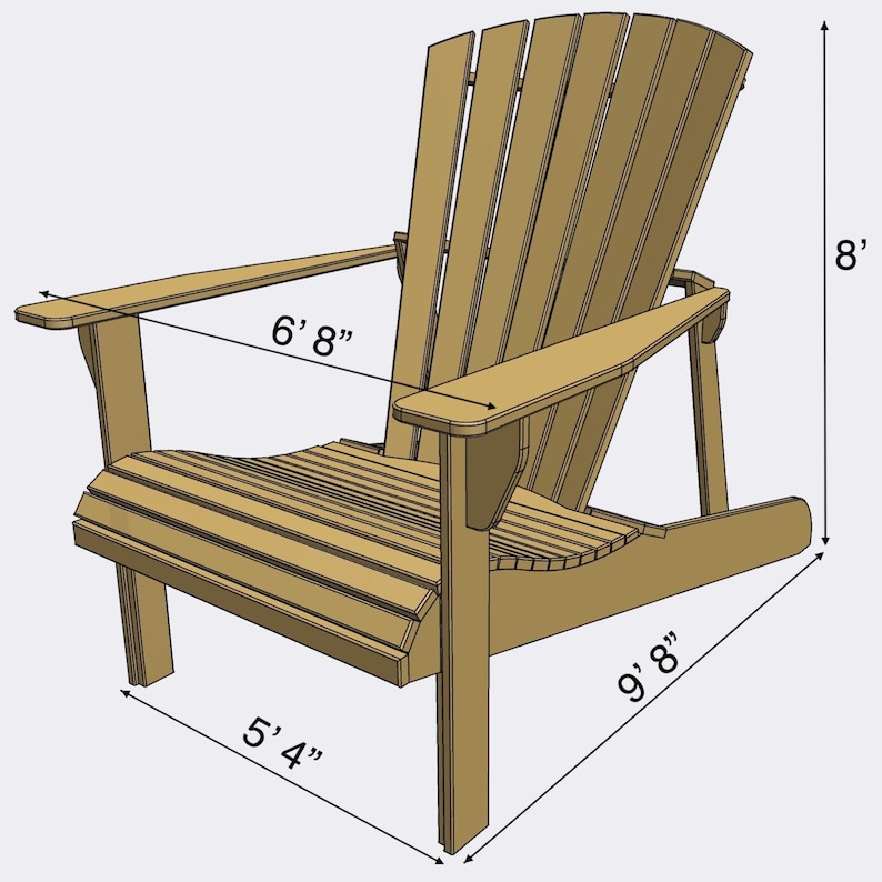 GIANT Adirondack Chair Project Plan - Now Includes Steps Package - Etsy