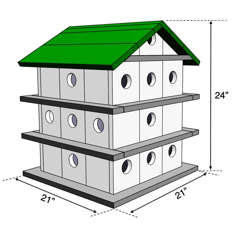 Purple Martin Birdhouse Plans | 28 Room House | PDF Digital Download - Etsy