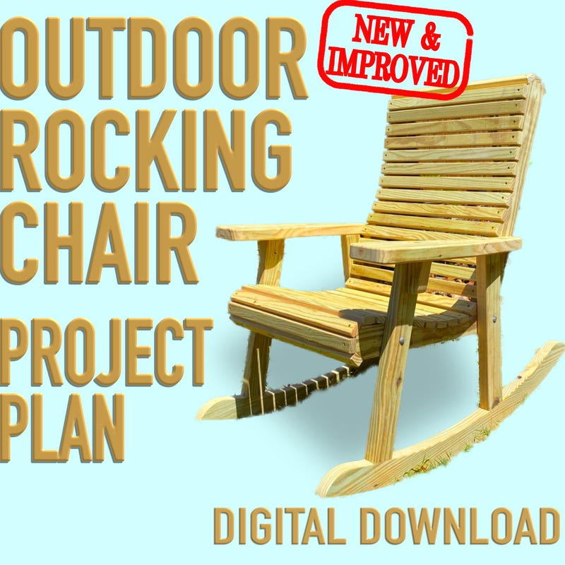 Wooden Rocking Chair Blueprints - Etsy UK
