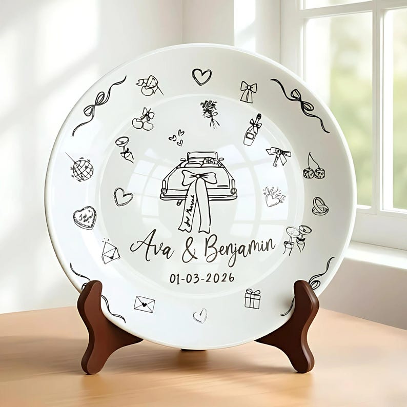Custom Wedding Plate, Personalized Couple Gift, Grooms Dinner Plate ...