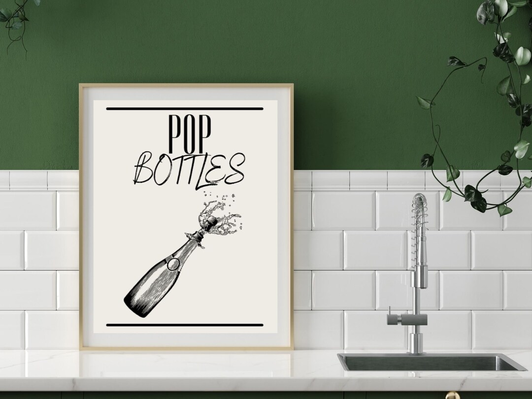 Kitchen Wall Print Champayne Home Decor Home Bar Sign Bubbly Wall Art ...