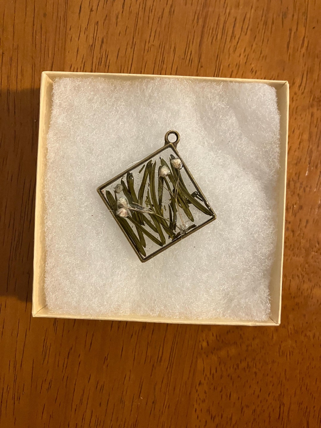 Grassy Pond Resin Art Dark Green Necklace - Pine Needle Jewelry - Etsy