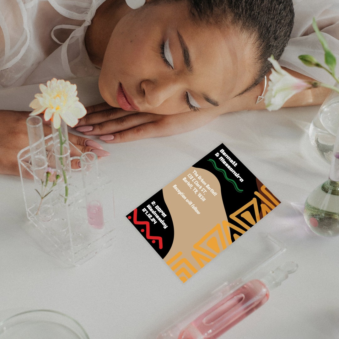 Vibrant African-themed Wedding Invitations | Colorful & Unique | Browse ...