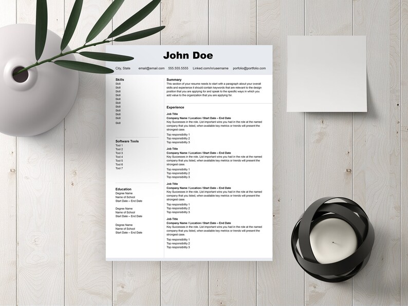 Streamlined Skills-based Resume Template Easy to Use Perfect for ...