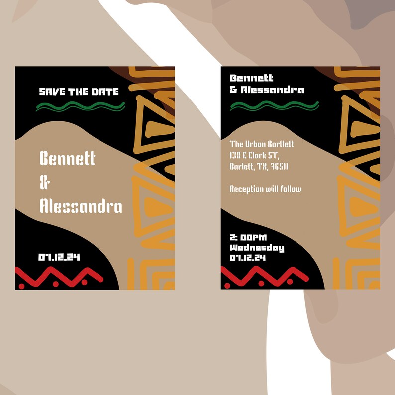 Vibrant African-themed Wedding Invitations | Colorful & Unique | Browse ...