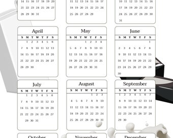 Calendar Year 2024 Minimal Tulip Watercolor View - Etsy