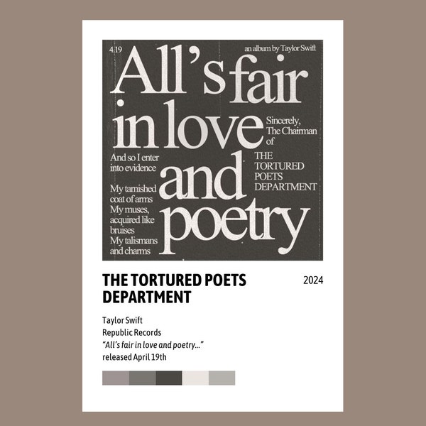 The Tortured Poets Department Album Cover - Etsy