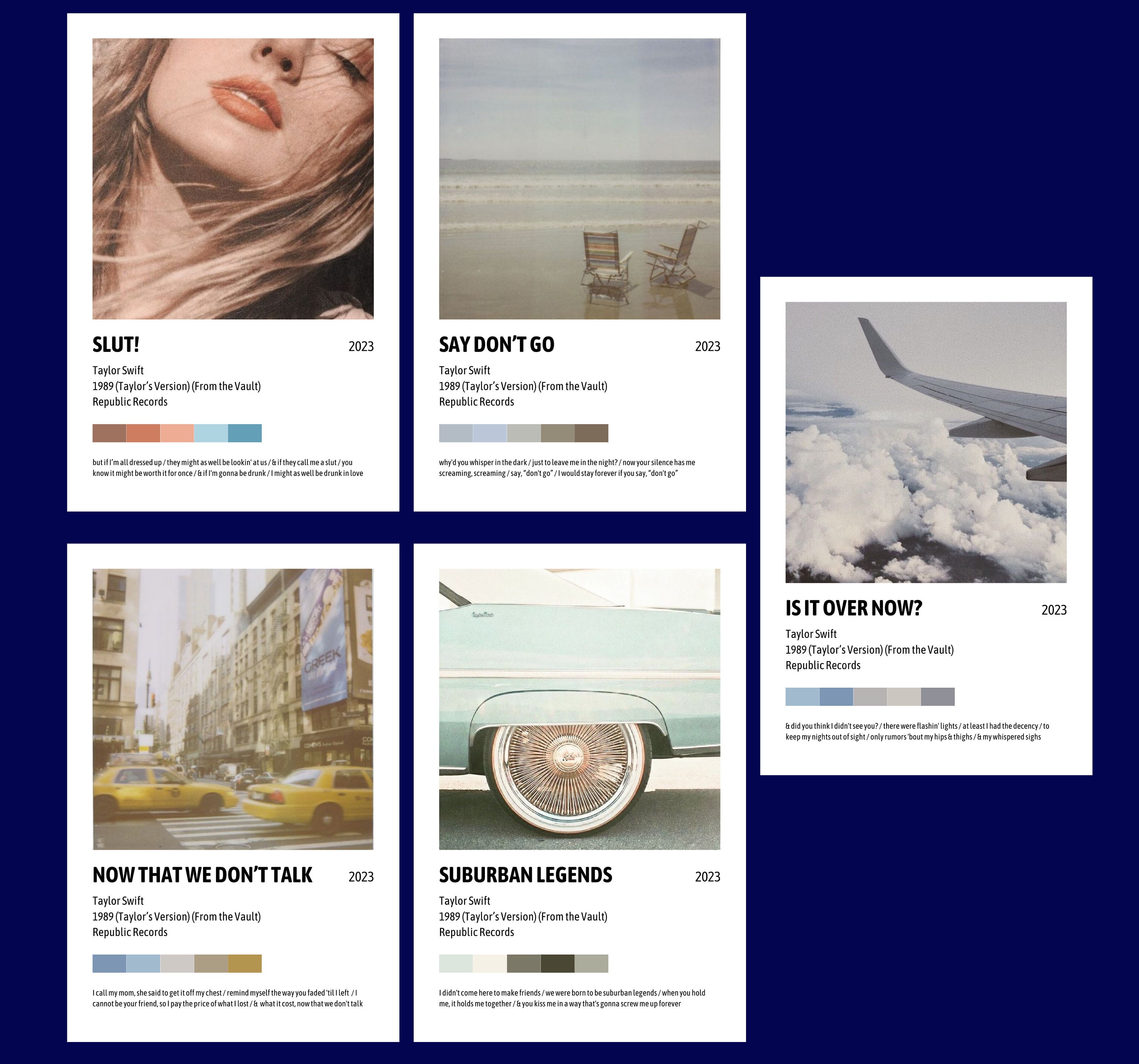 1989 Taylor's Version Album Photocard Set, Taylor Swift Music Lover ...