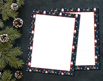 Printable Christmas Stationery Digital Download 2 Pages Instant ...