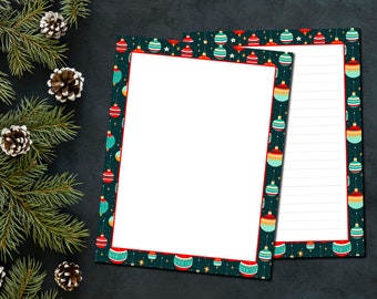 Printable Christmas Stationery Digital Download Instant Editable Red ...