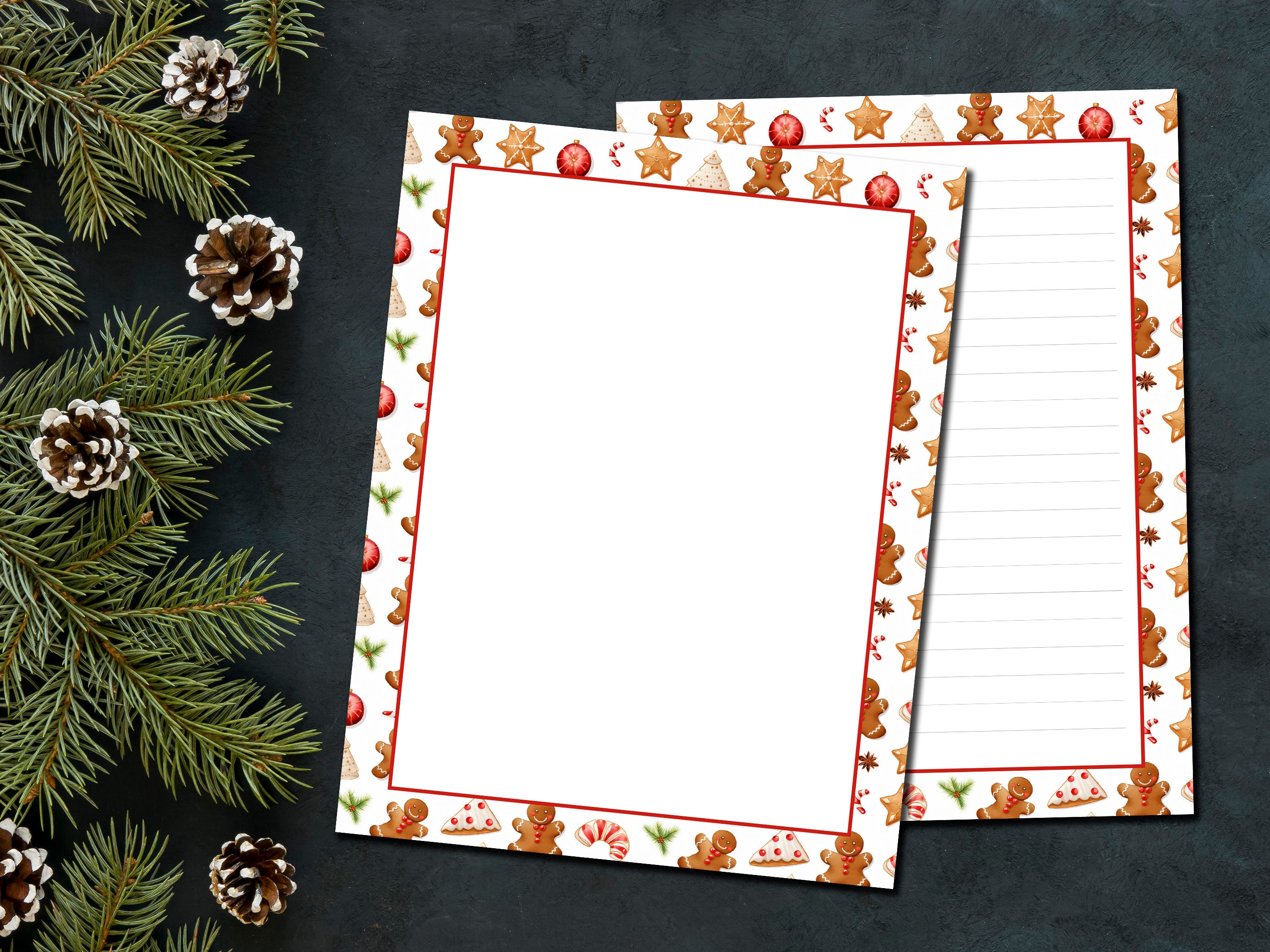 Printable Christmas Stationery Digital Download - Watercolor Christmas ...