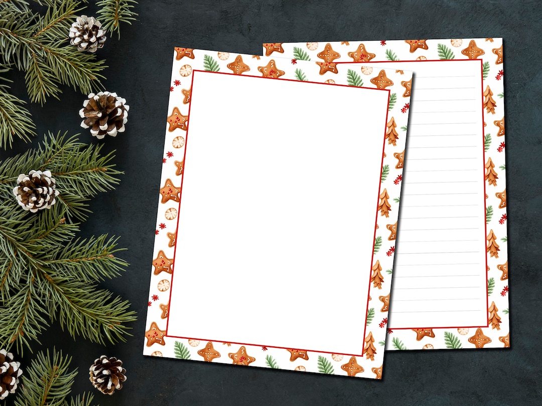 Printable Christmas Stationery Digital Download - Watercolor Christmas ...