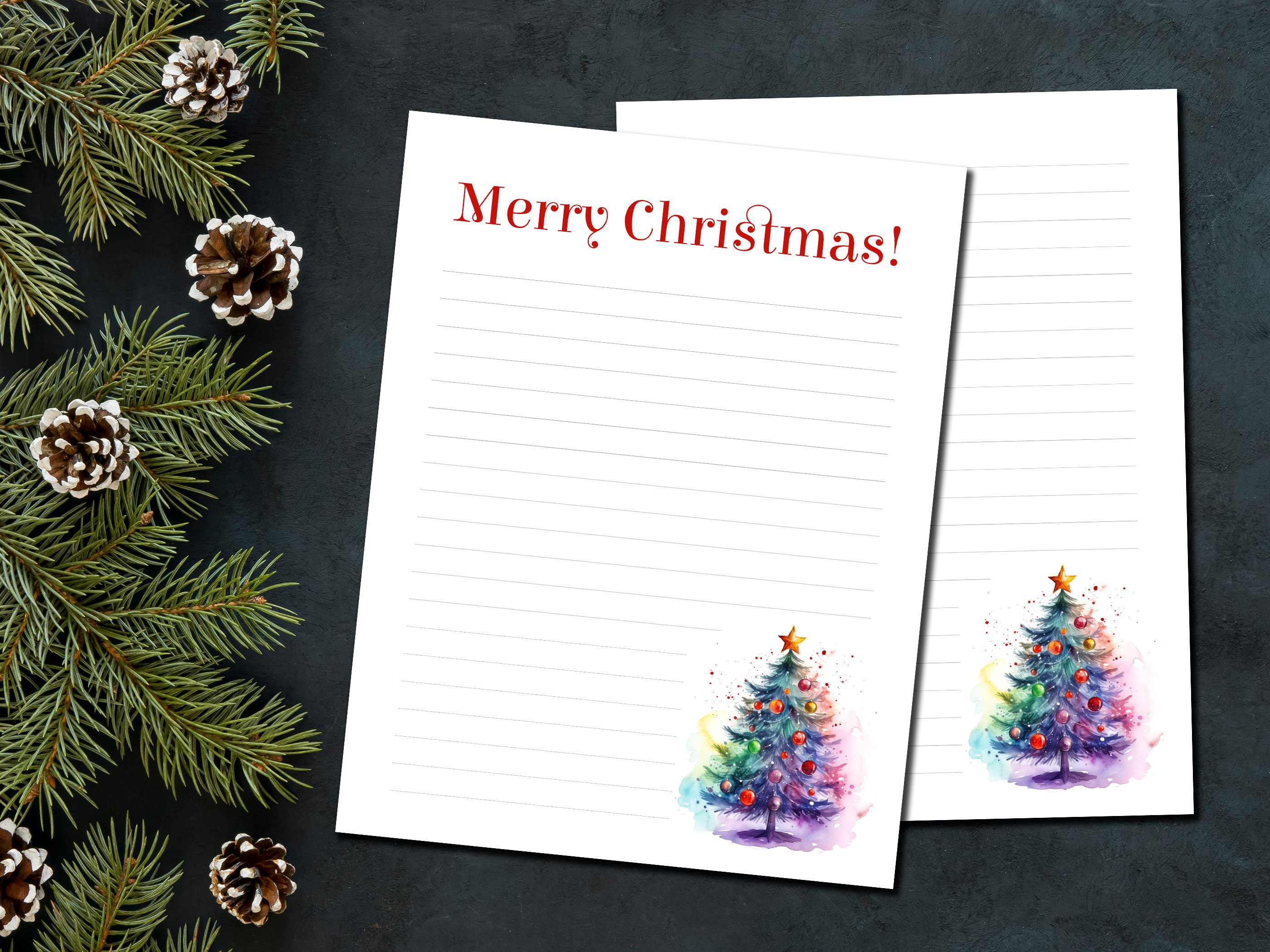 Printable Christmas Stationery Digital Download - Merry Christmas ...