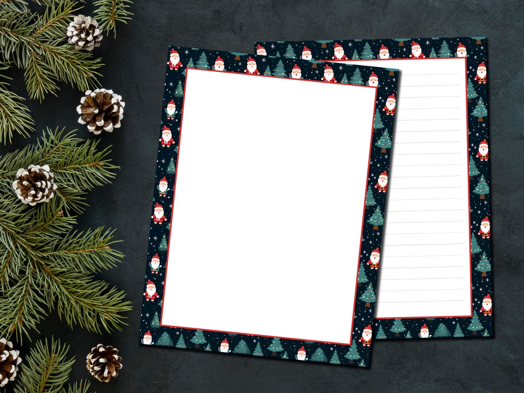 Printable Christmas Stationery Digital Download - Santa Letter Paper - Etsy