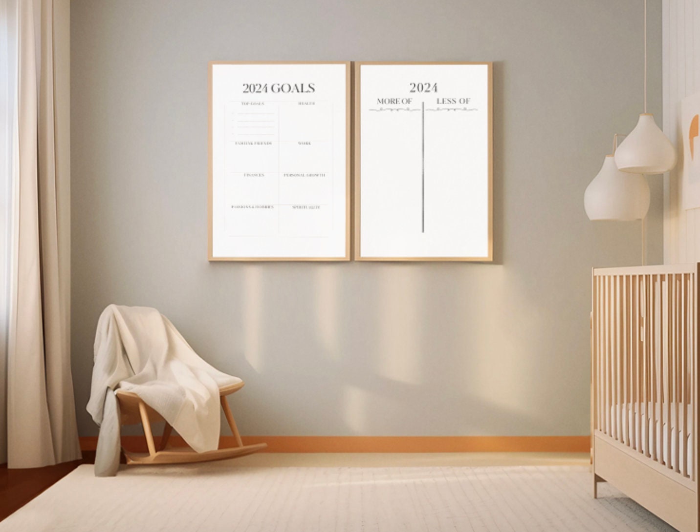 Minimal 2024 New Year Goals, Vision Board, Planner, Digital ...