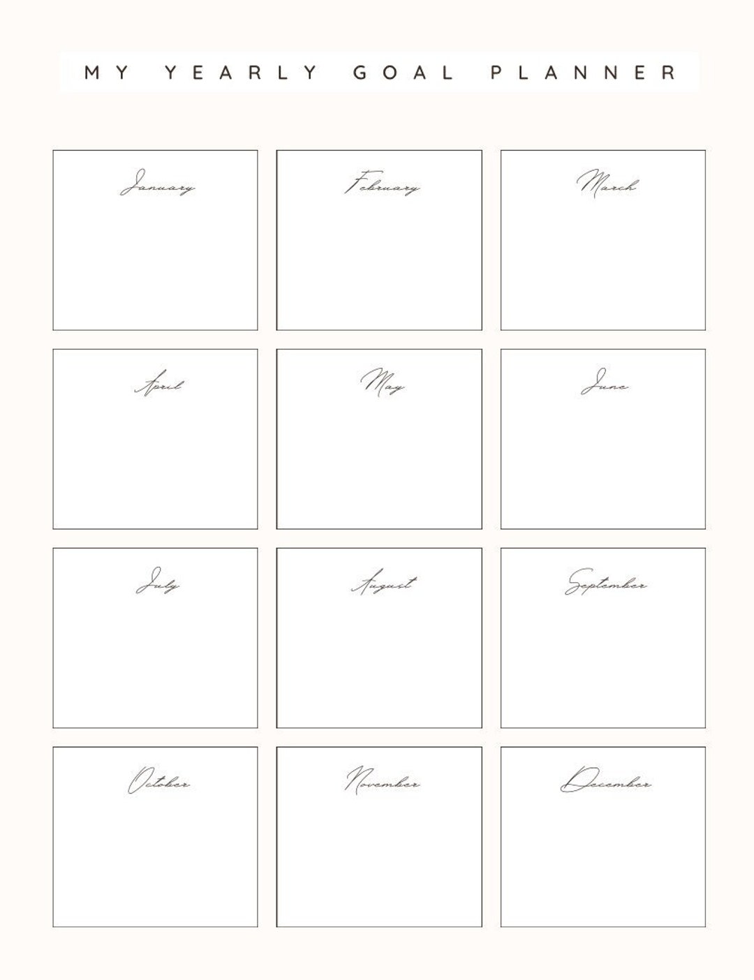 2024 Yearly Month to Month Goal Planner, 12 Months Planner, New Year ...