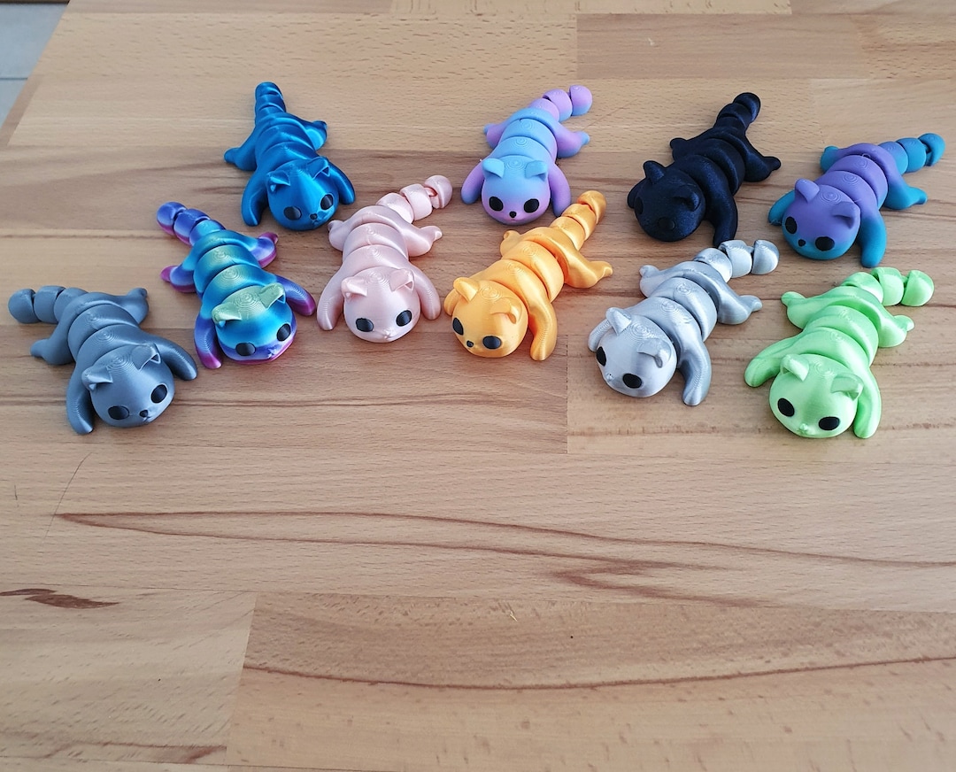 Cat Fidget Toy 3D Printed – Cute Articulated Cat Gift - Etsy