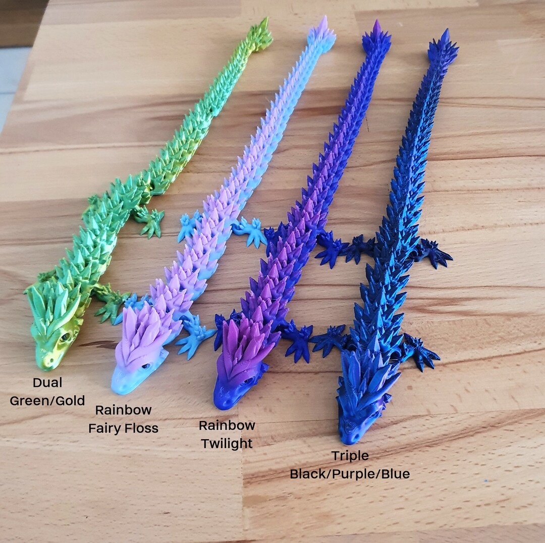 Quirky Articulate 3D Spikey Dragon - Etsy