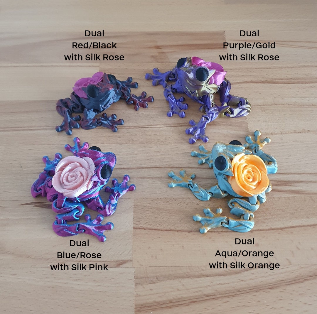 Quirky Articulate 3D Rose Frog - Etsy