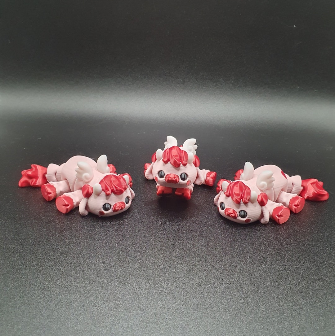 Quirky Articulate 3D Printed Valentine's Day Cupid Cow - Etsy