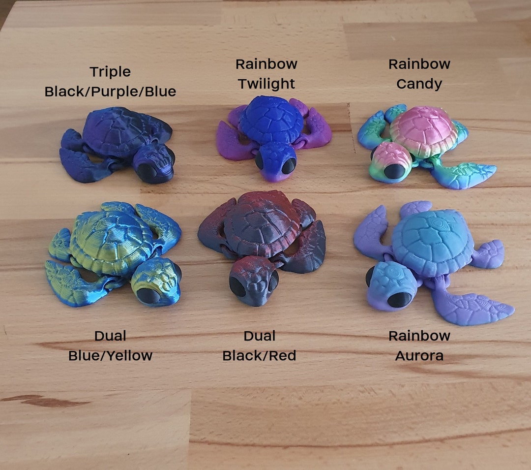 Quirky Articulate 3D Printed Sea Turtle - Etsy