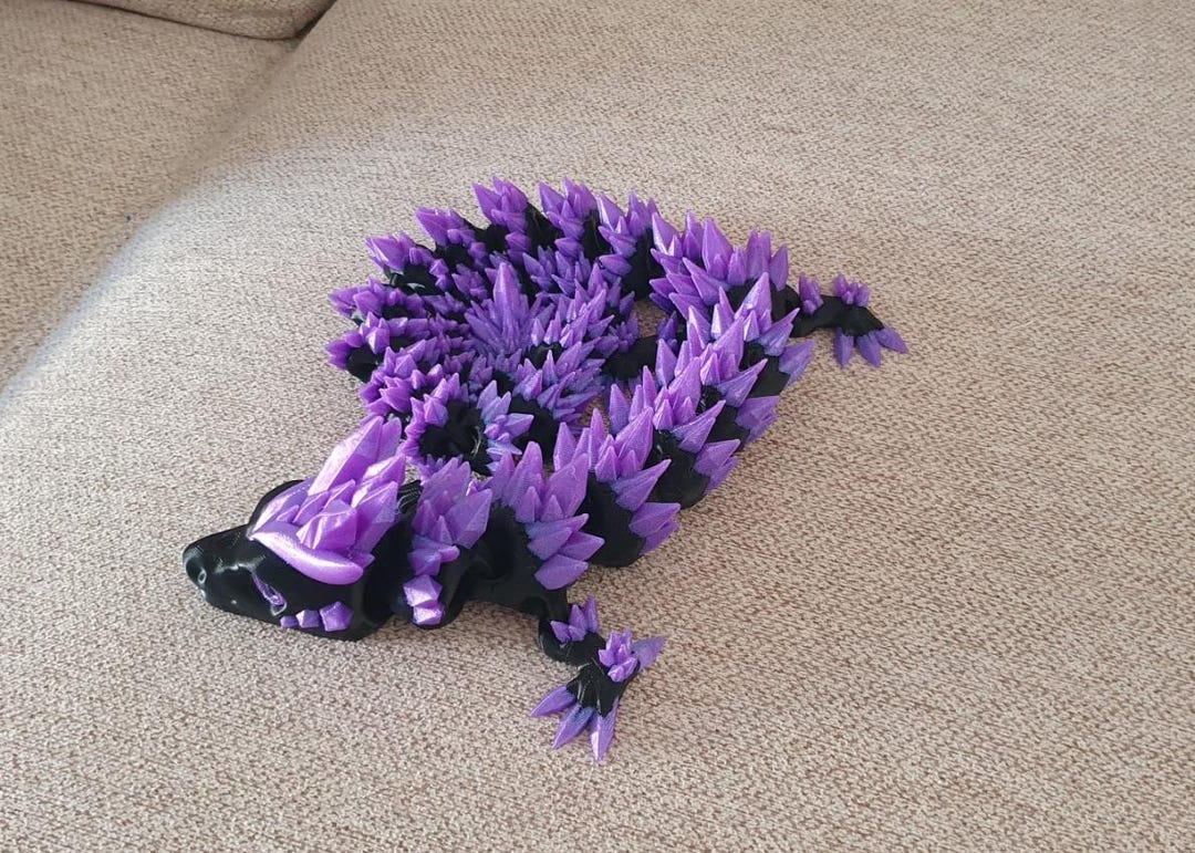 Quirky Articulate 3D Large Spikey Dragon - Etsy
