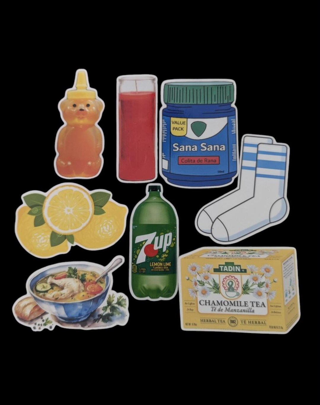 Mexican Home Remedies Sticker Pack, Sana Sana, Waterproof Vinyl ...