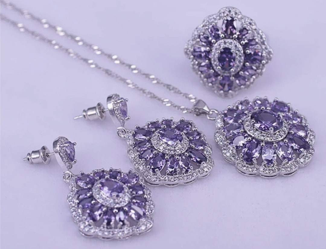 925 Sterling Silver Jewelry Sets for Women,zirconia,925 Stamped,hand Made,wedding,bridal ...