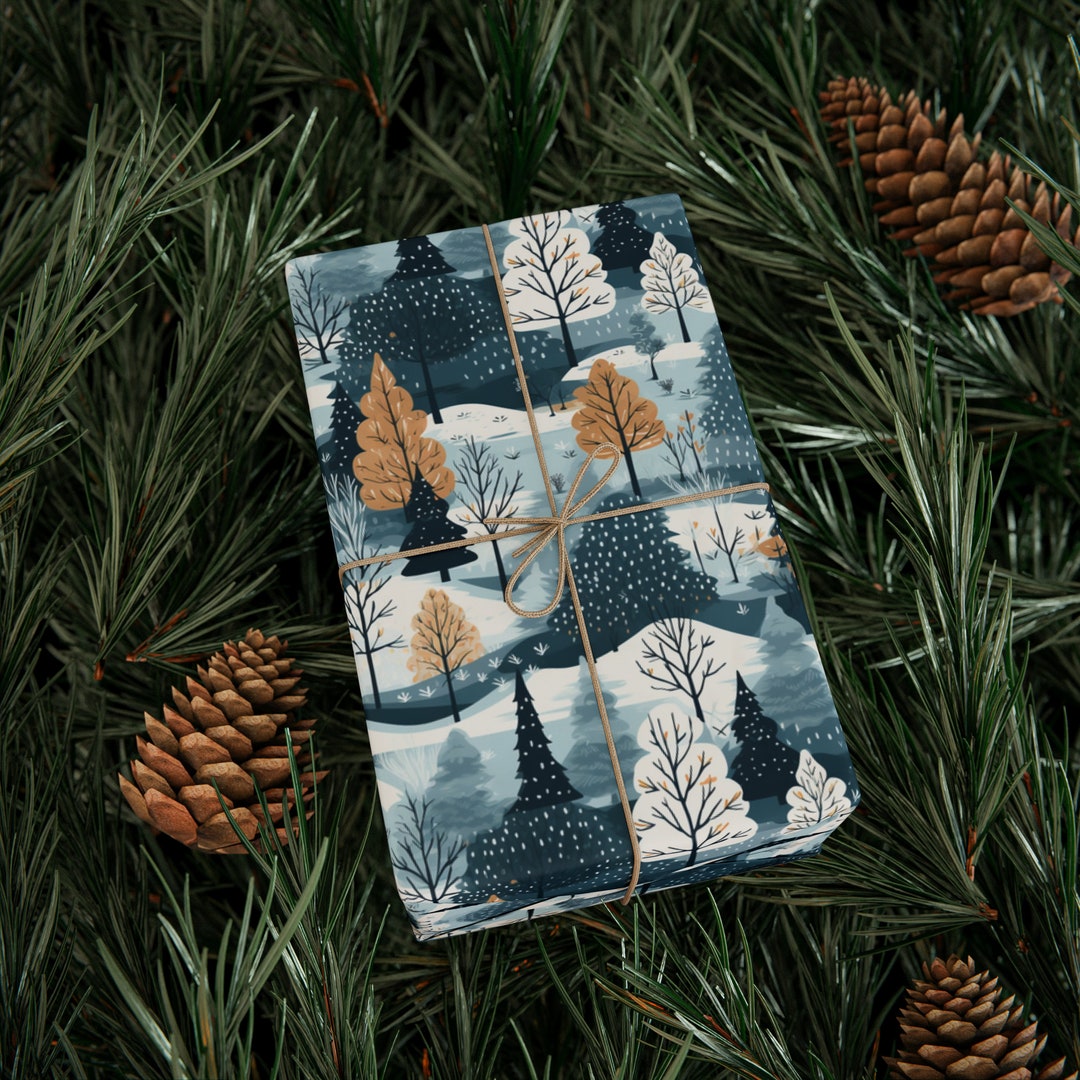 Christmas Snowy Forest Christmas Wrapping Paper Rolls 30" × 36" - 30" X ...