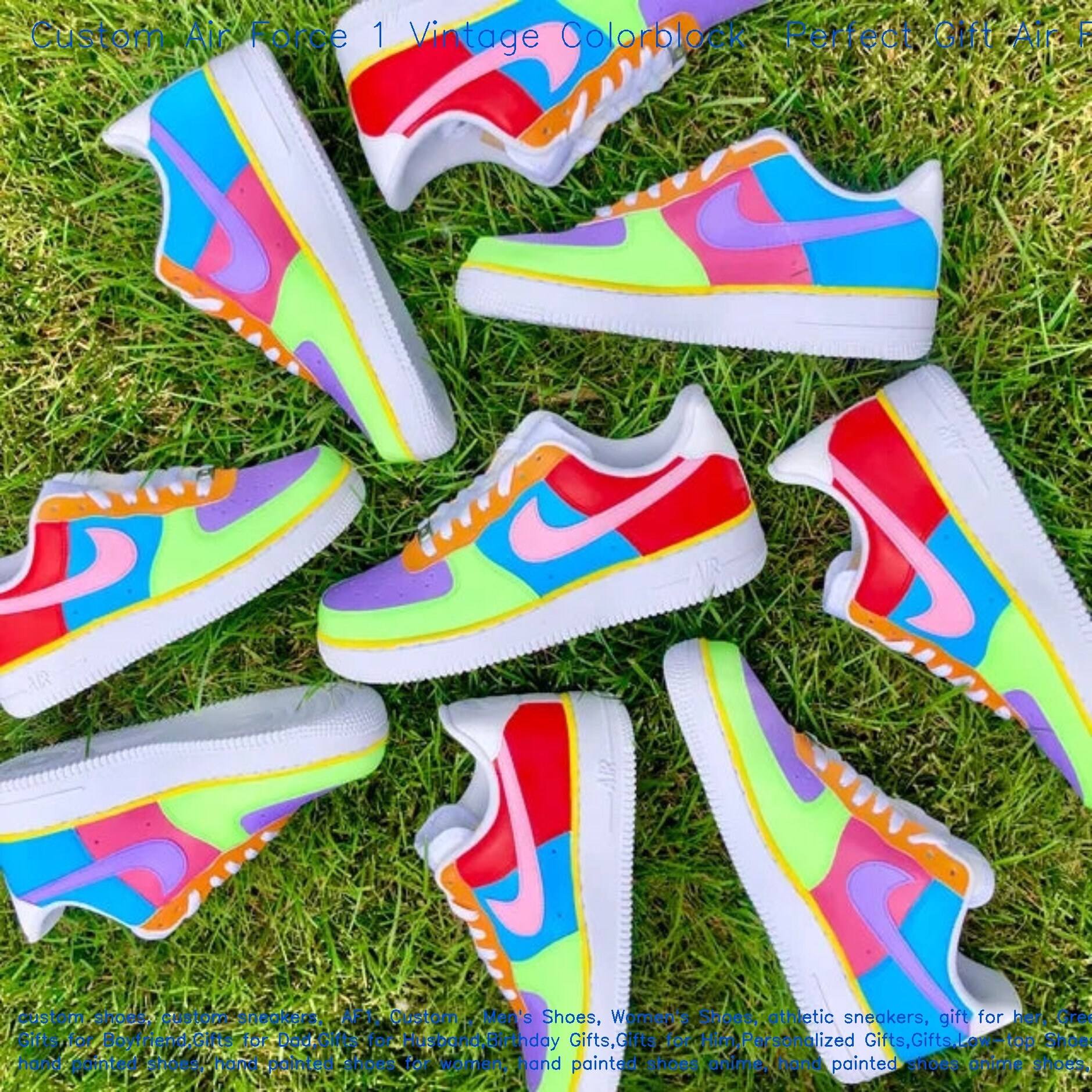 Custom Air Force 1 Vintage Colorblock Perfect Gift Air Force 1 ...