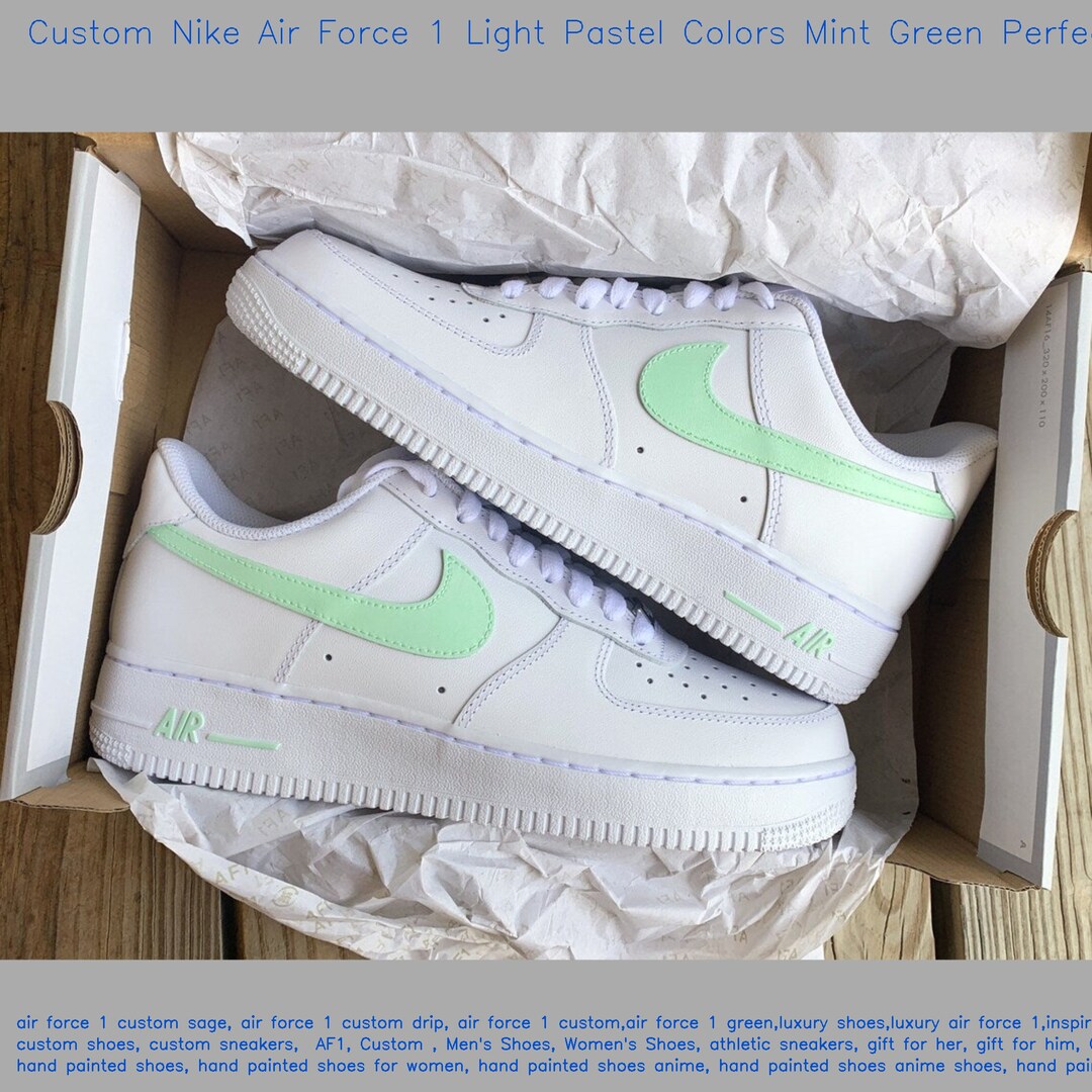 Custom Etsy Air Force 1 Light Pastel Colors Mint Green Perfect Gift Air ...