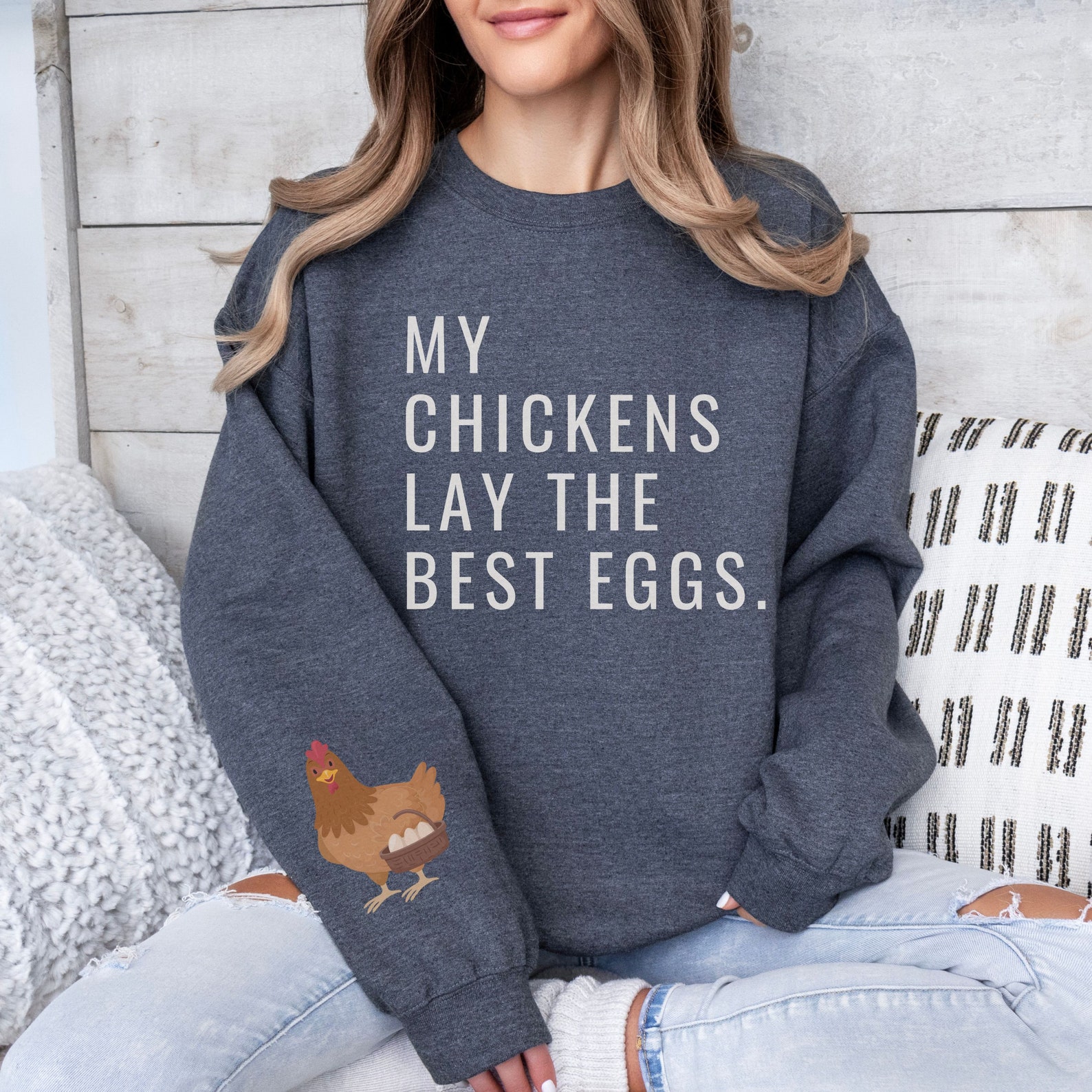 Chicken Sweatshirt Funny Chicken Sweatshirt Chickens - Etsy