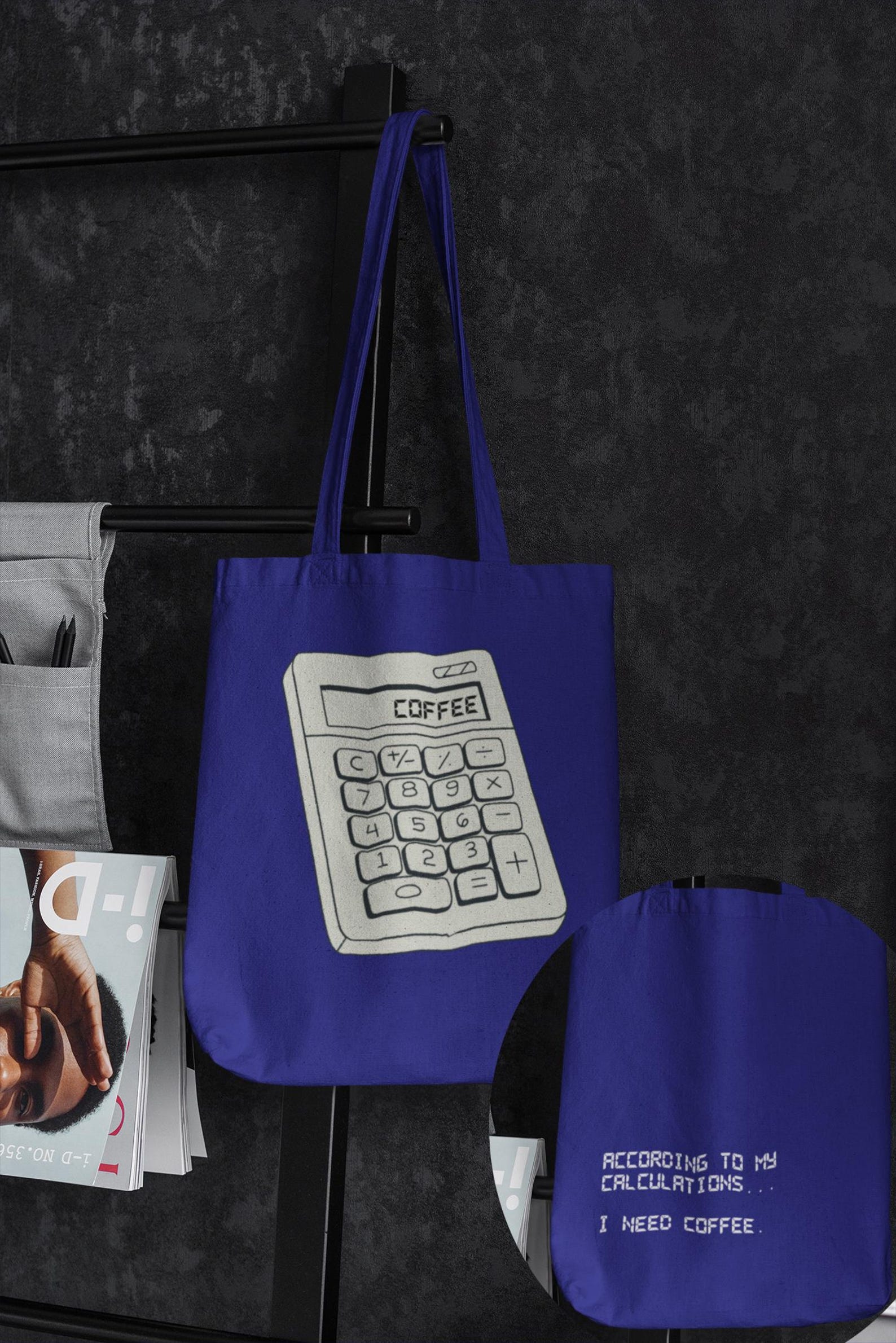 Funny Coffee Calculator Tote Bag - Math Nerd Coffee Lover Gift Classic ...