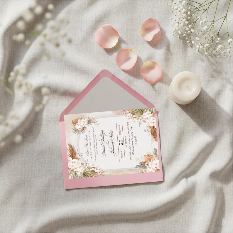 Animated Envelope Mockup for Canva: Romantic Invitation Template - Etsy