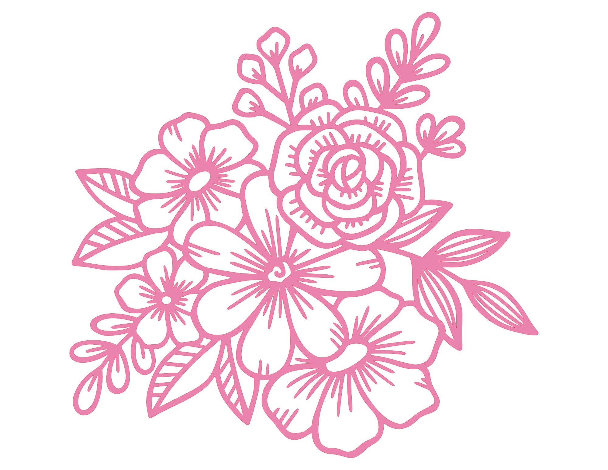 Flower Cluster Cut File .PNG .JPG .SVG & Silhouette Studio - Etsy