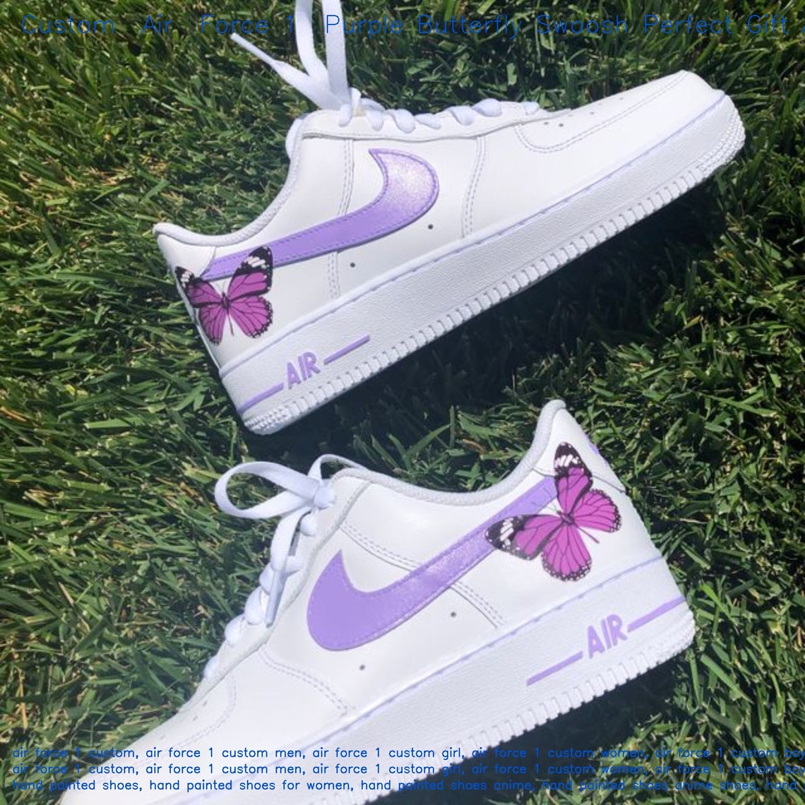 Custom Air Force 1 Purple Butterfly Swoosh Perfect Gift Air Force 1 ...