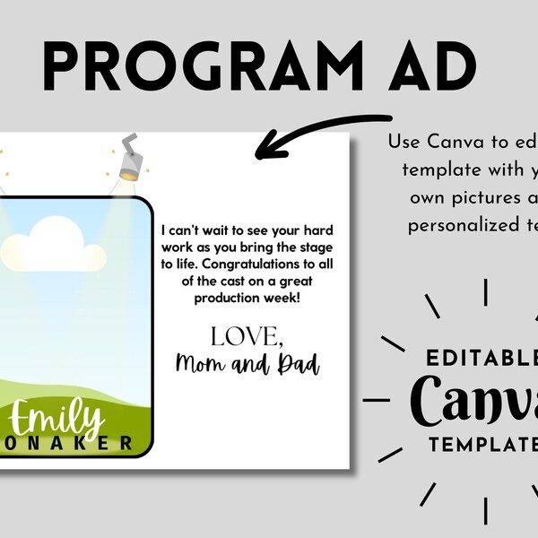 Playbill Ad Template - Etsy