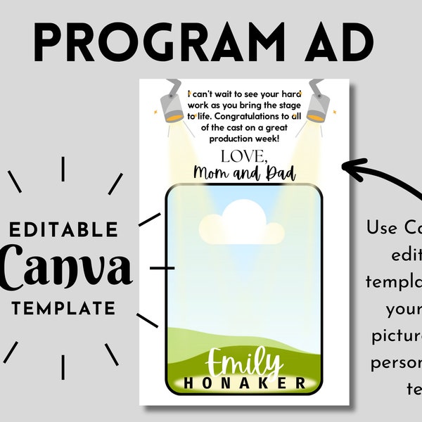 Playbill Ad Template - Etsy