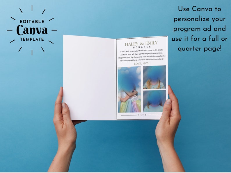 Minimalist Ad for Programs or Playbill - Editable Template - Etsy