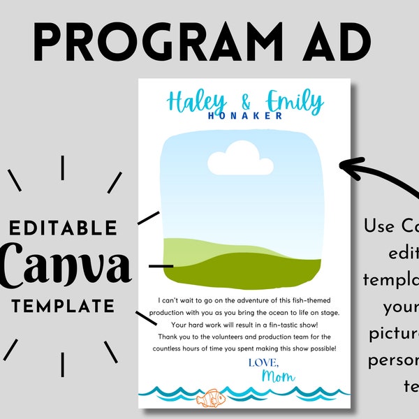 Playbill Ad Template - Etsy