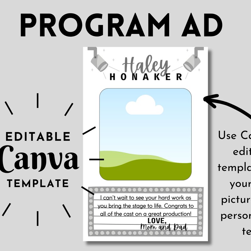 Playbill Ad Template - Etsy