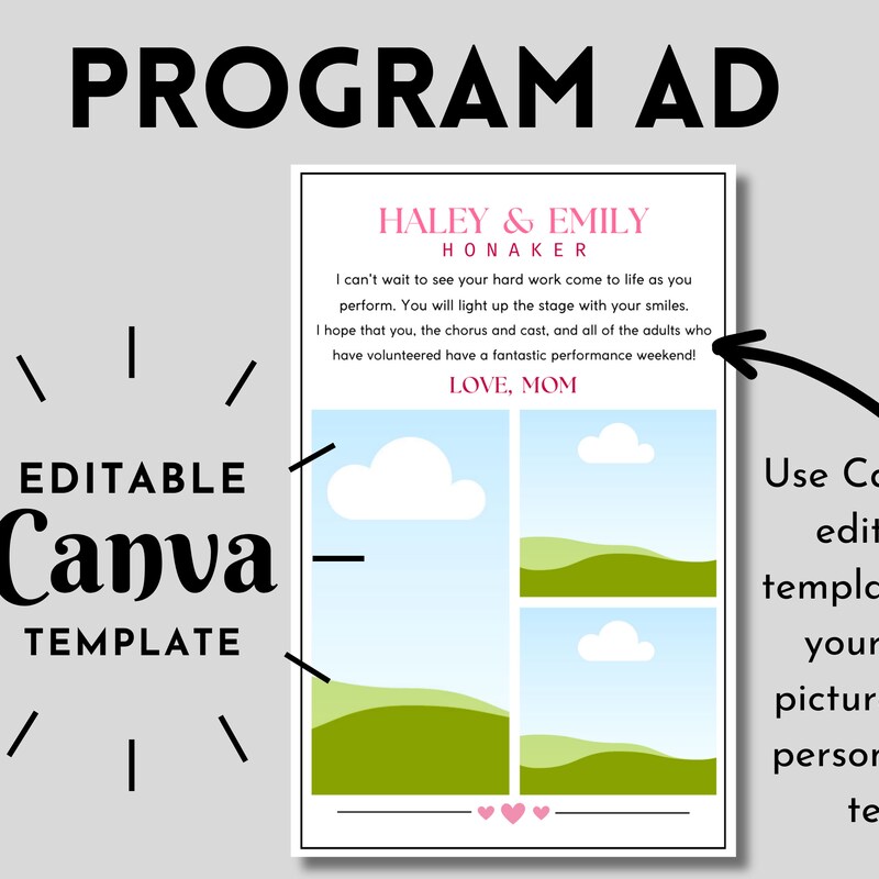 Playbill Ad Template - Etsy