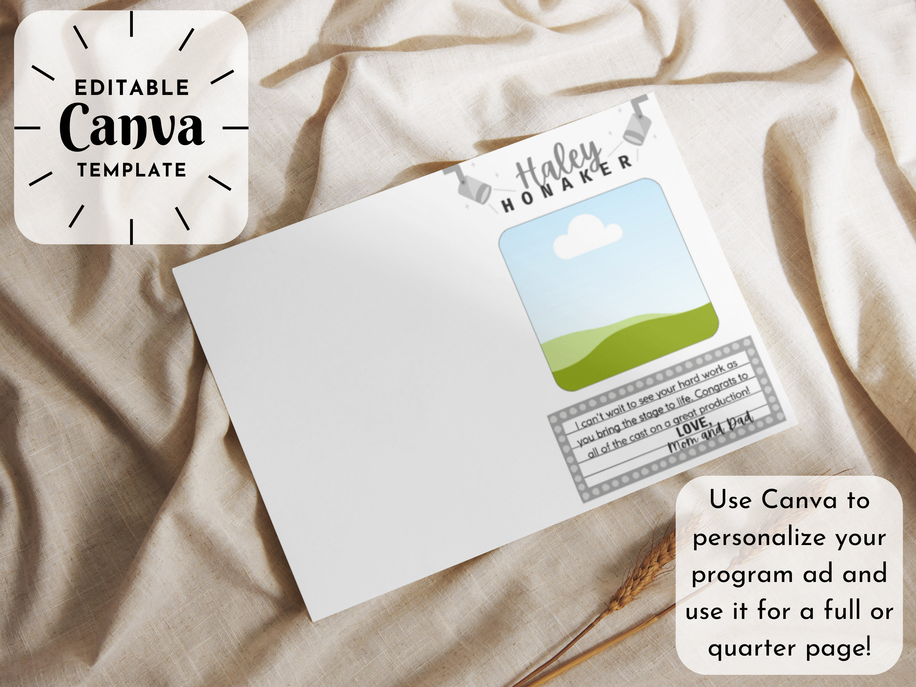 Editable Design for Program or Playbill - Editable Canva Template! - Etsy