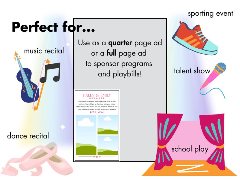 Editable Canva Ad Design for Program/playbill -for Color or Black/white ...