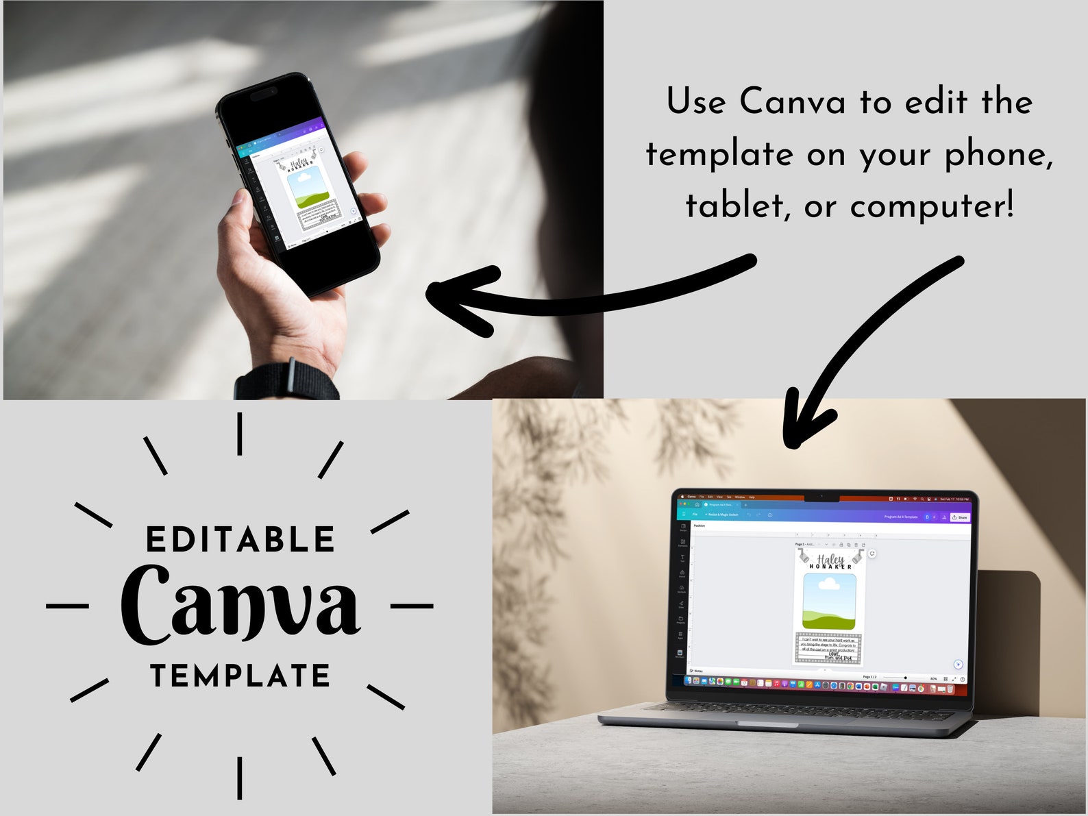 Editable Design for Program or Playbill - Editable Canva Template! - Etsy