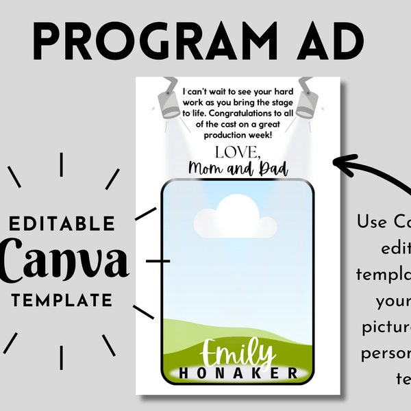 Playbill Ad Template - Etsy