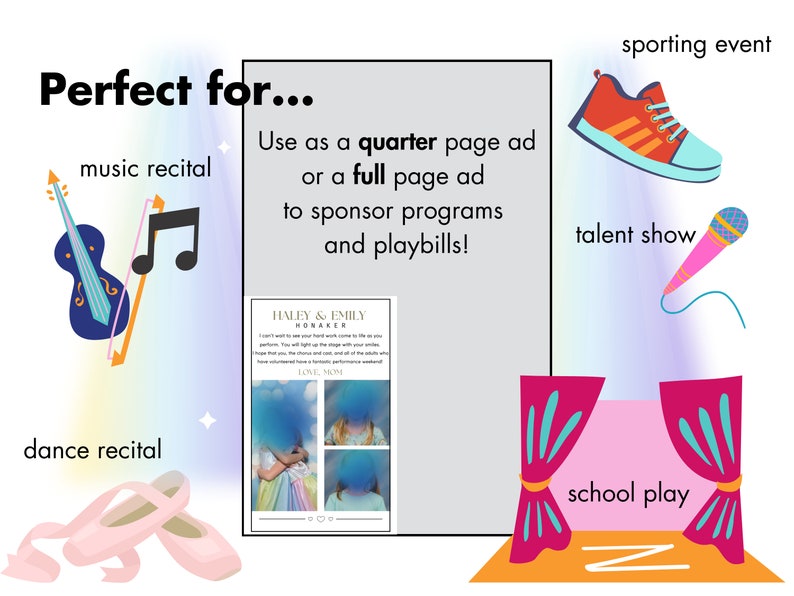 Minimalist Ad for Programs or Playbill - Editable Template - Etsy