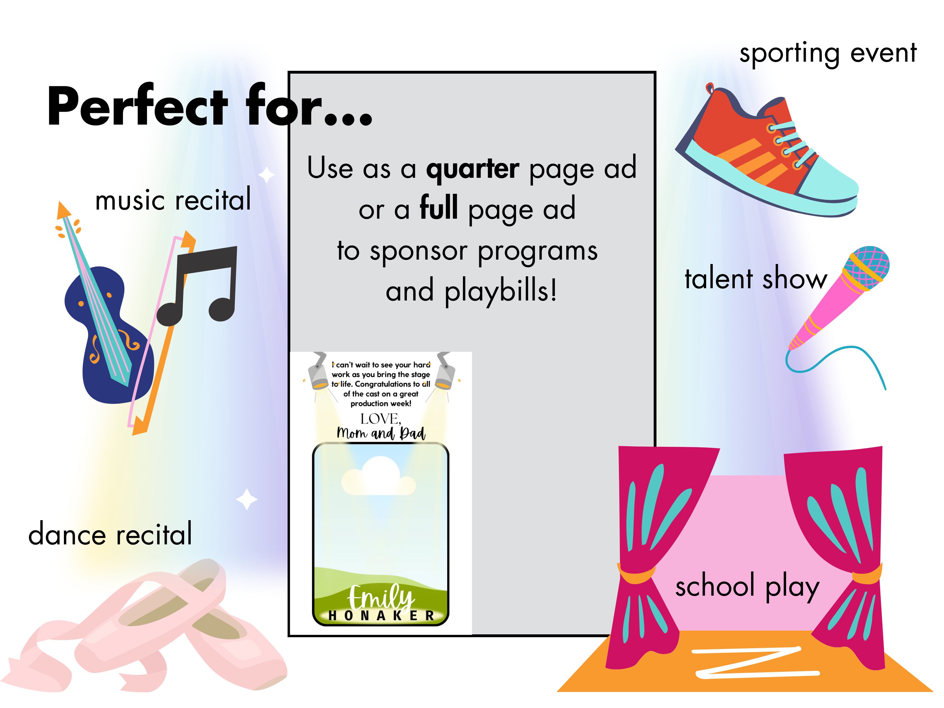 Editable Ad for Program/playbill Editable Canva Design for Color or ...