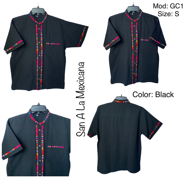 Traditional Mexican Guayabera in Colors Blanket Hand Embroidered ...